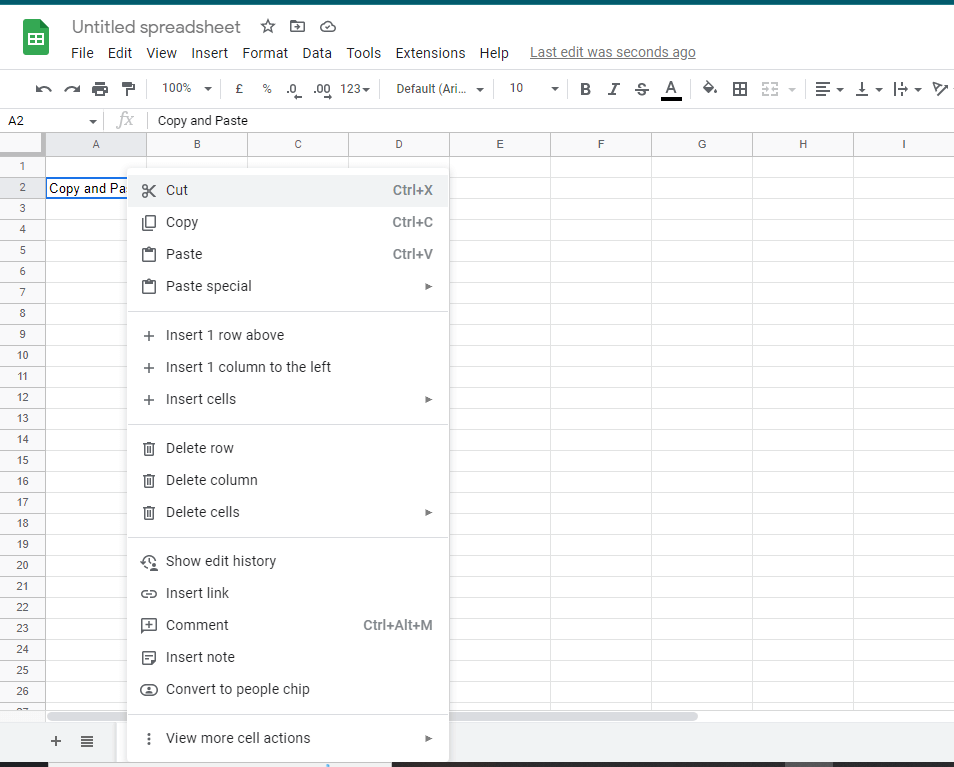 How To Copy And Paste Cells In Google Sheets